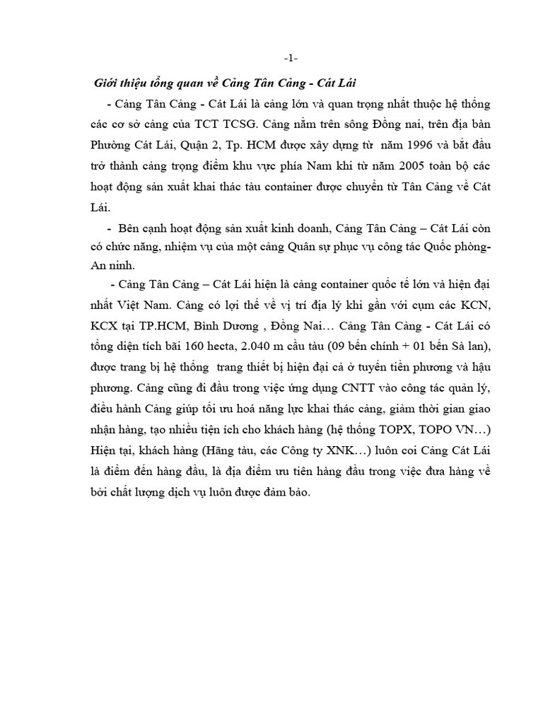 Thongo Tin Cang Cat Lai | PDF