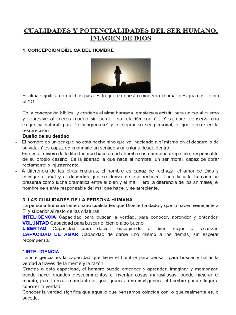 Cualidades y Potencialidades Del Ser Humano | PDF