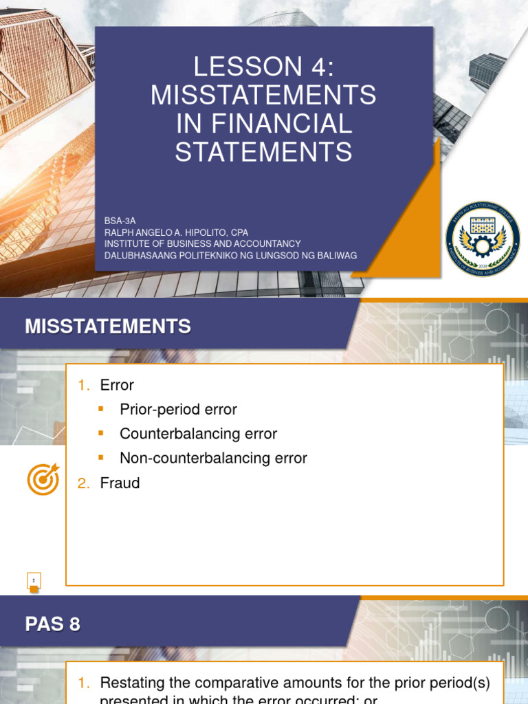 AUD02 - 04 Misstatement in The Financial Statements | PDF