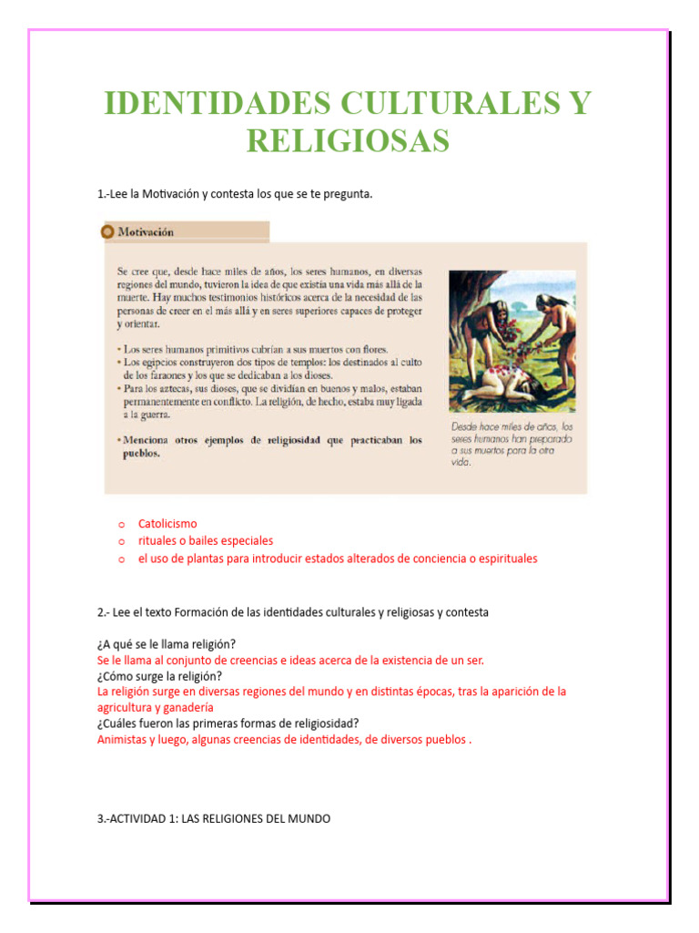 Identidades Culturales y Religiosas | PDF