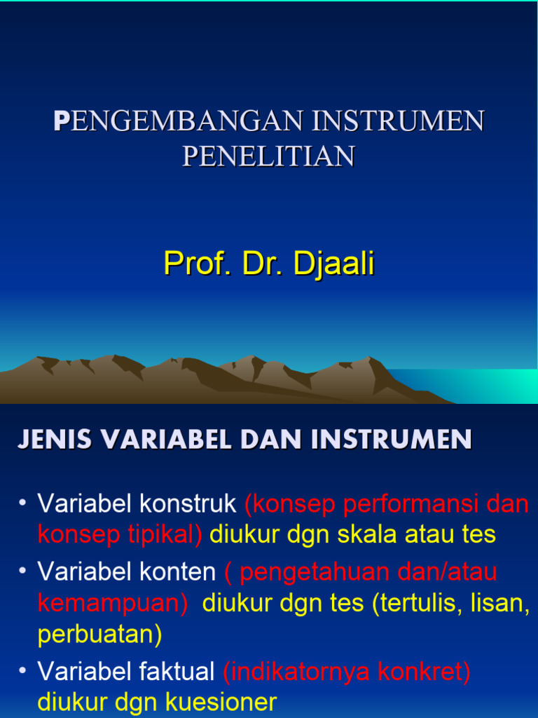 Pengembangan Instrumen UNJ | PDF