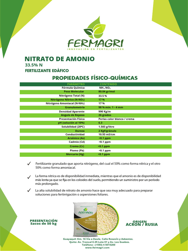 Nitrato de Amonio | PDF