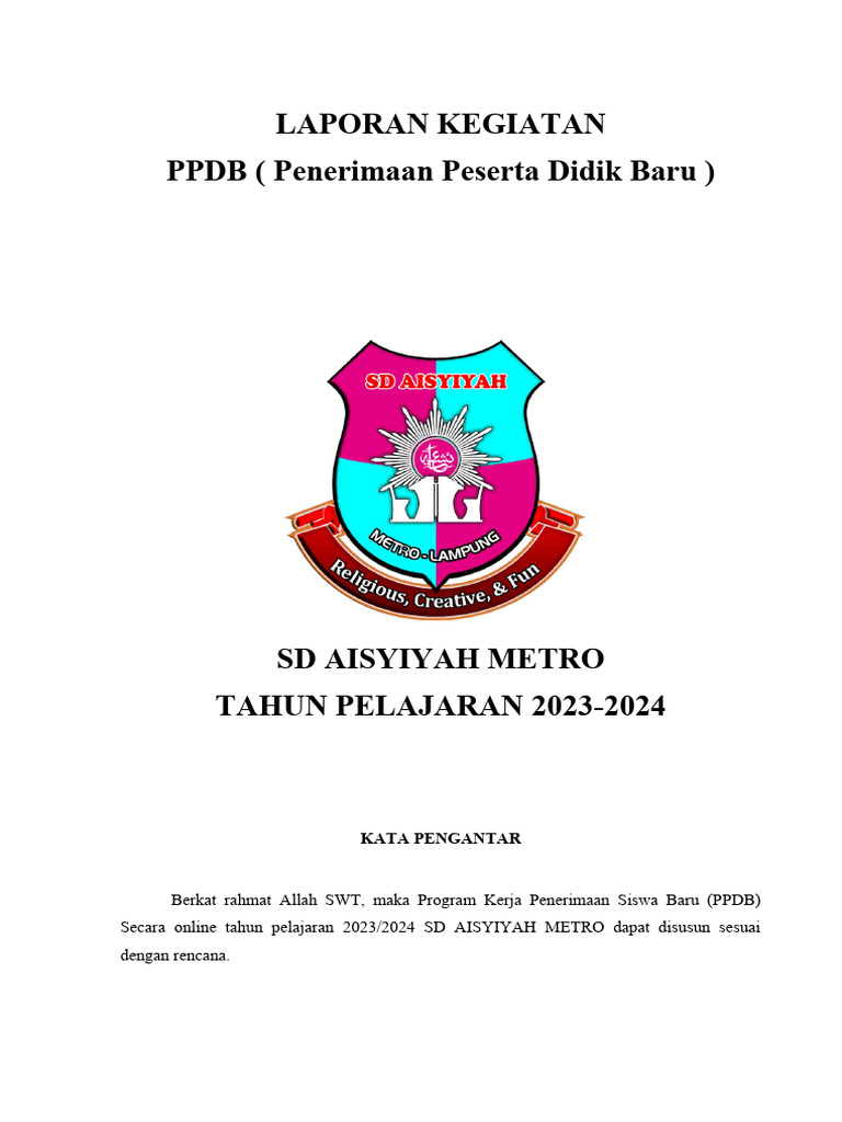 Laporan PPDB Tahun Pelajaran 2023-2024 | PDF