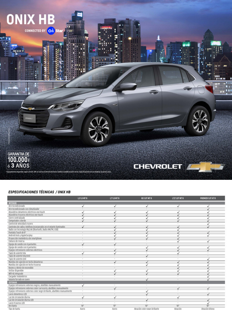 Ficha Tecnica Onix HB | PDF | Carros deportivos | Vehículos terrestres