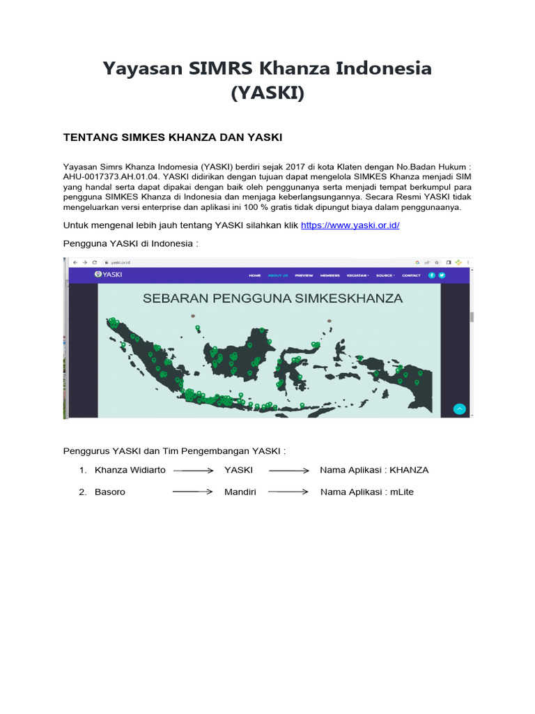 Yayasan SIMRS Khanza Indonesia | PDF