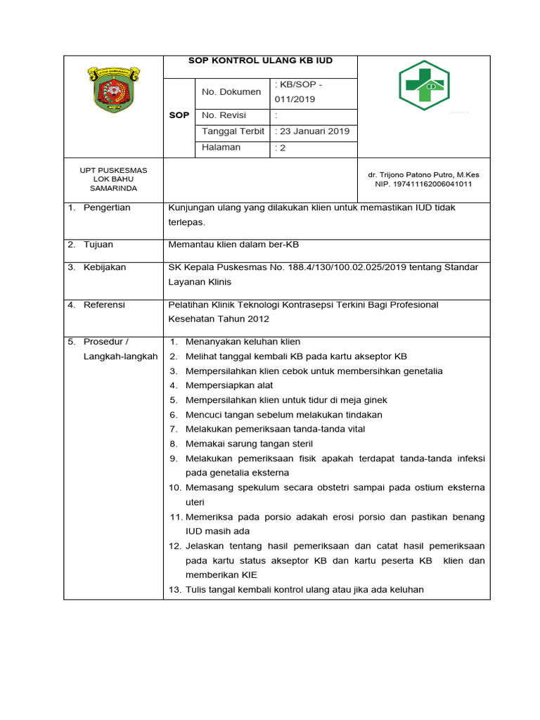 Kontrol Ulang KB Iud | PDF