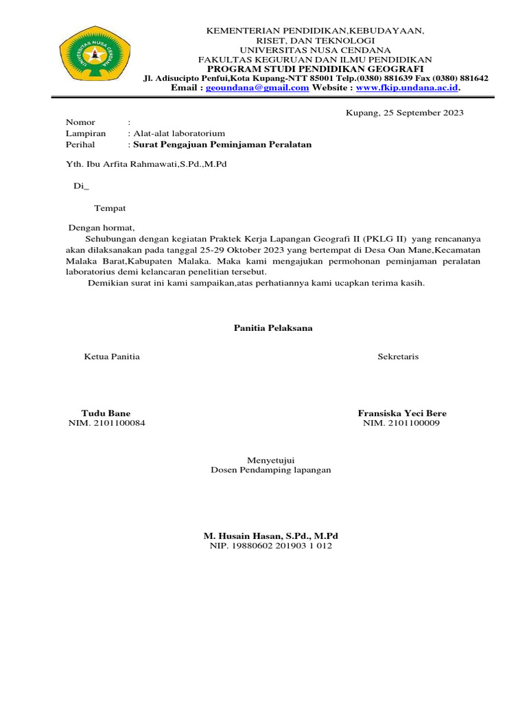 Surat Ijin Penggunaan Alat Lab | PDF