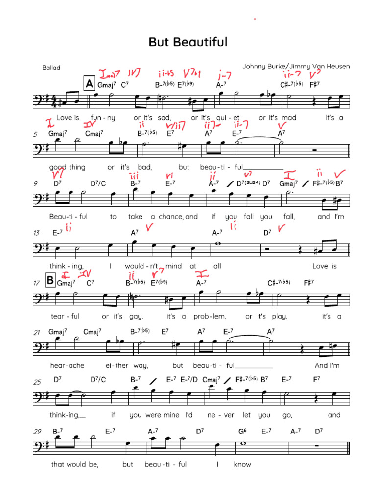 But Beautiful (Bass Clef) | PDF