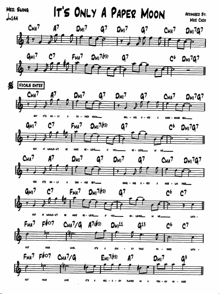 IT'S ONLY A PAPER MOON... C With BB Horns | PDF