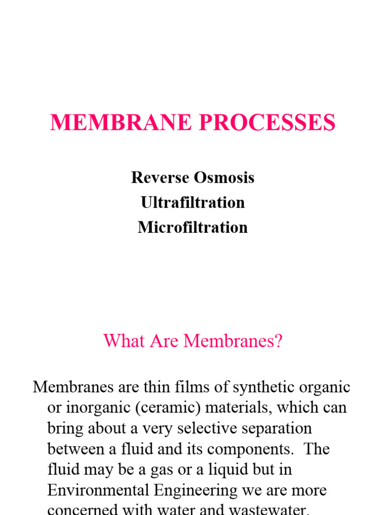 Membrane Processes | PDF | Membrane Technology | Membrane