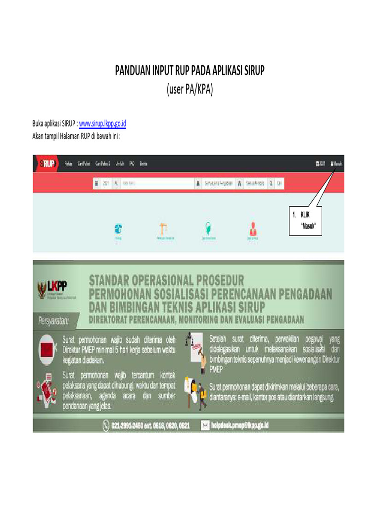 Panduan Input RUP di SIRUP | PDF