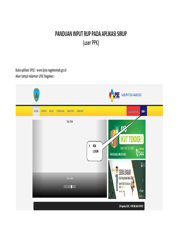 PANDUAN INPUT RUP - Akun PPK | PDF