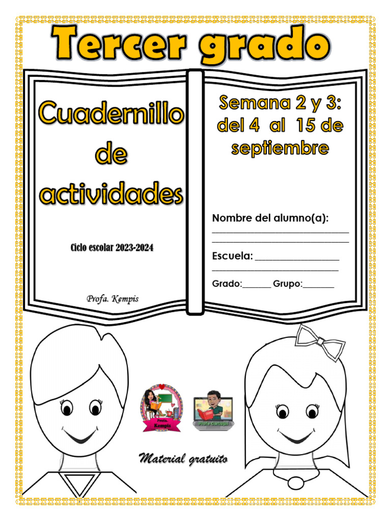 3o Grado Cuadernos de Trabajo Semana 2 y 3 Del 4 Al 15 de Septiembre ...