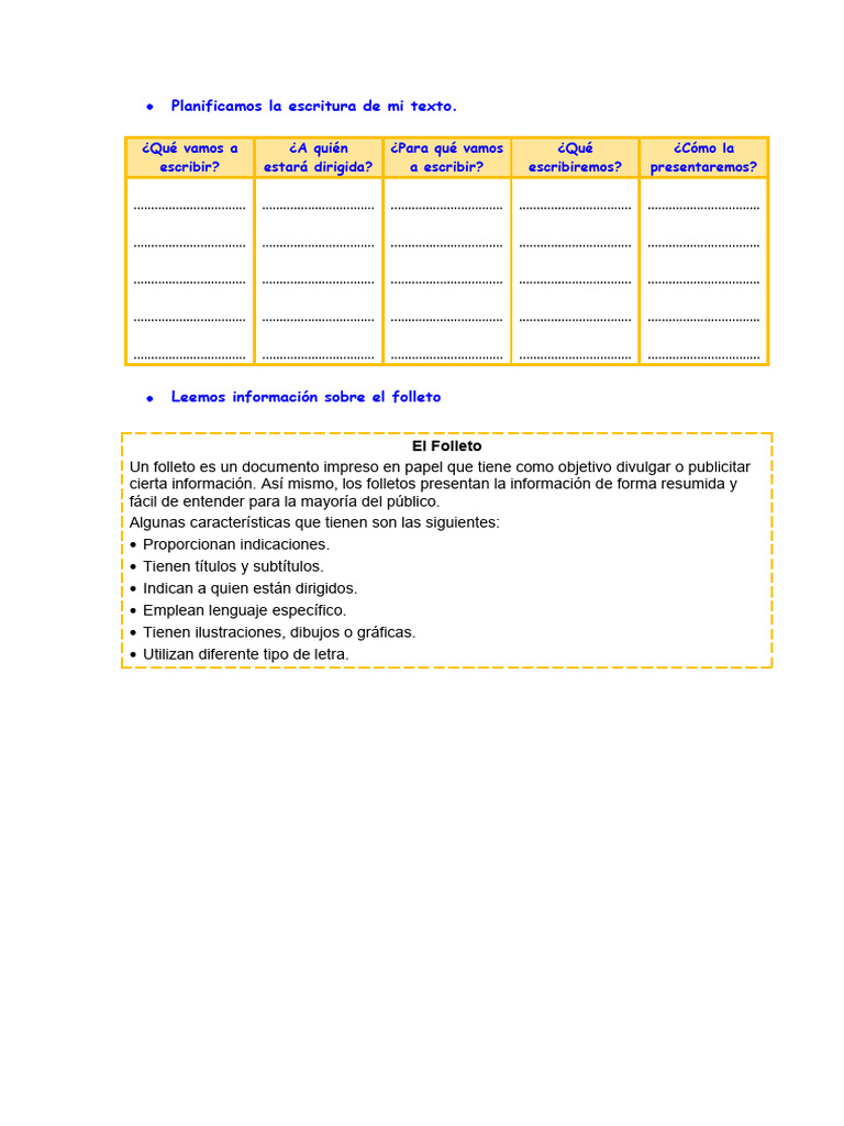 Planificamos La Escritura de Mi Texto | PDF