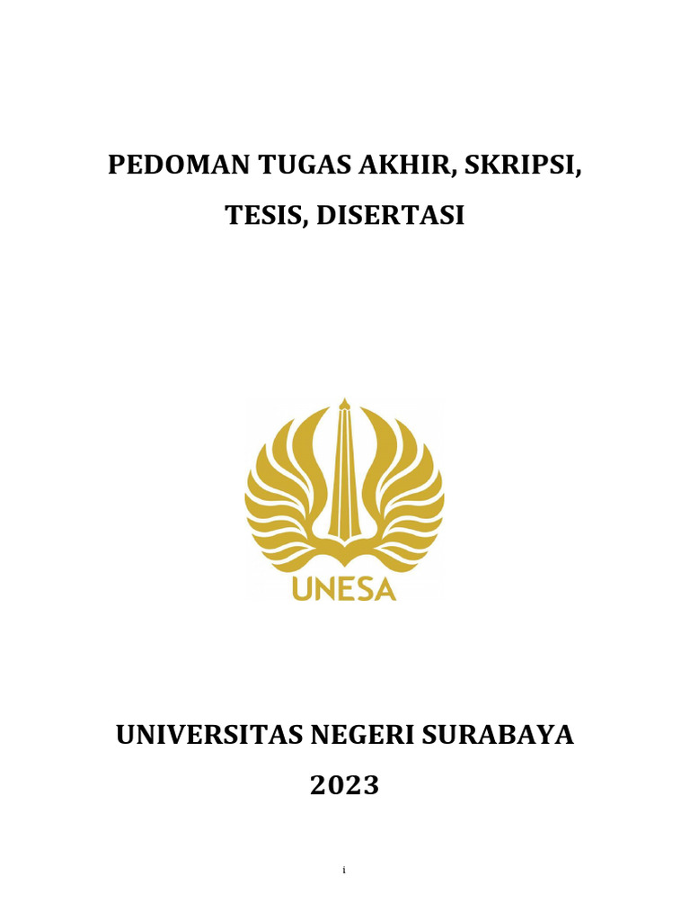 DRAFT PEDOMAN TUGAS AKHIR UNESA 2023 | PDF