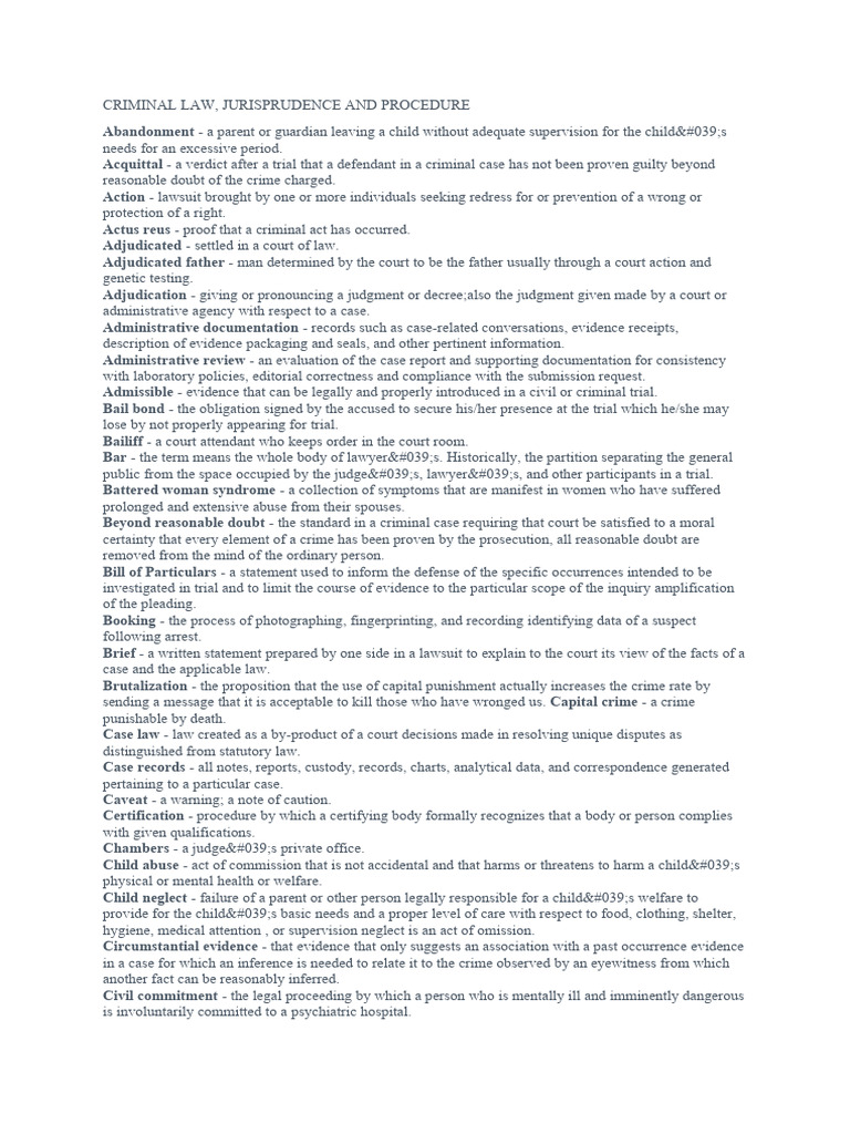 Key Terms in Criminal Law | PDF | Politics