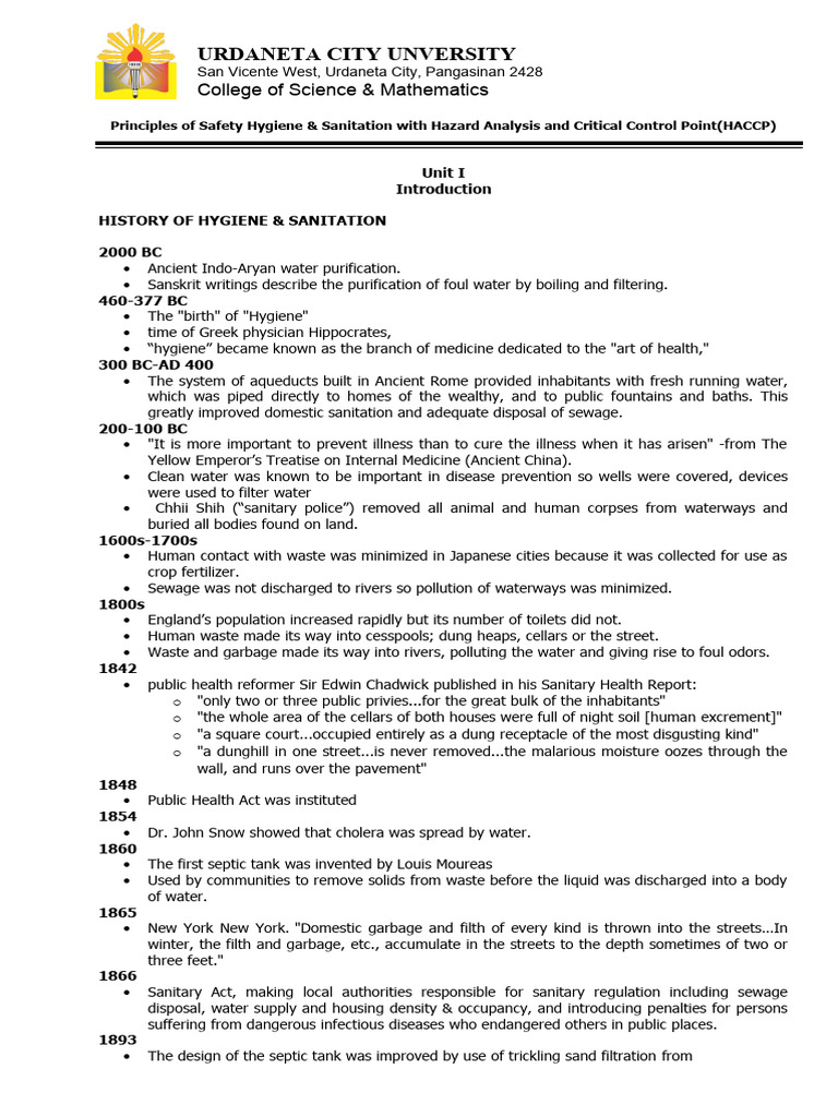 History of Hygiene | PDF | Foodborne Illness | Hygiene
