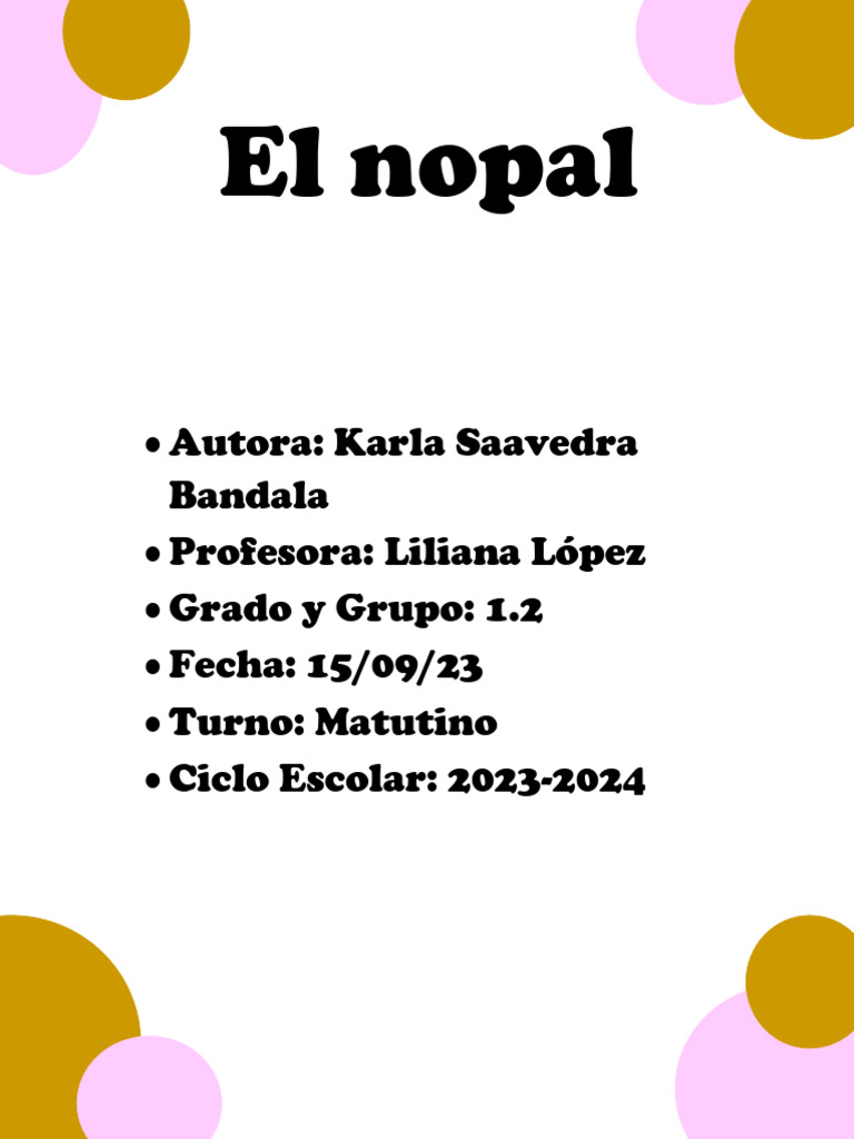 El Nopal | PDF | Comida y bebida | Nutrición