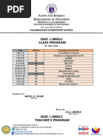 Grade 1 Class Program 2022-2023 | PDF | Schools | Teaching