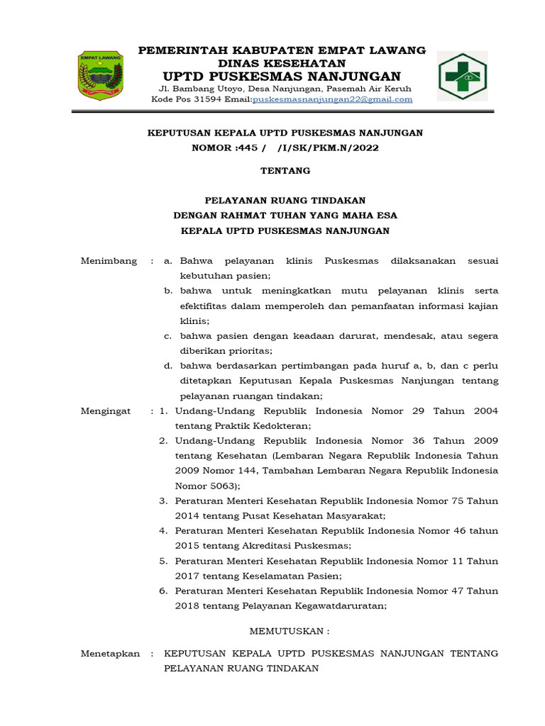 SK Pelayanan UGD | PDF