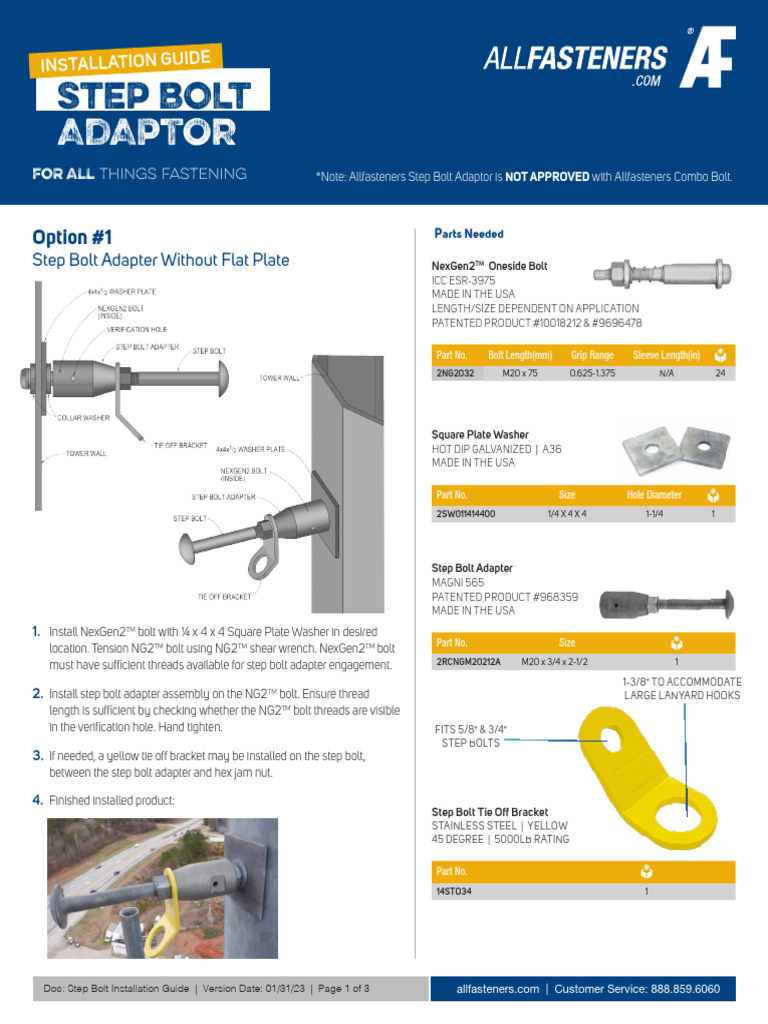 Step Bolt Installation Guide 1 23 | PDF