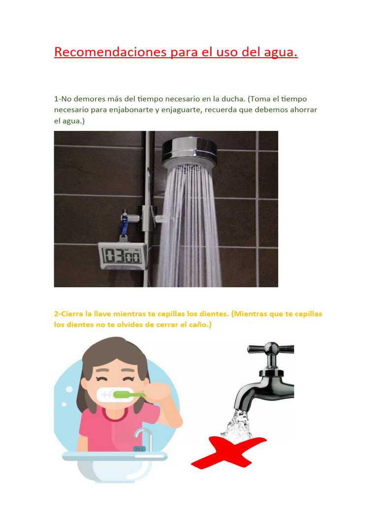 Recomendaciones para El Uso Del Agua | PDF