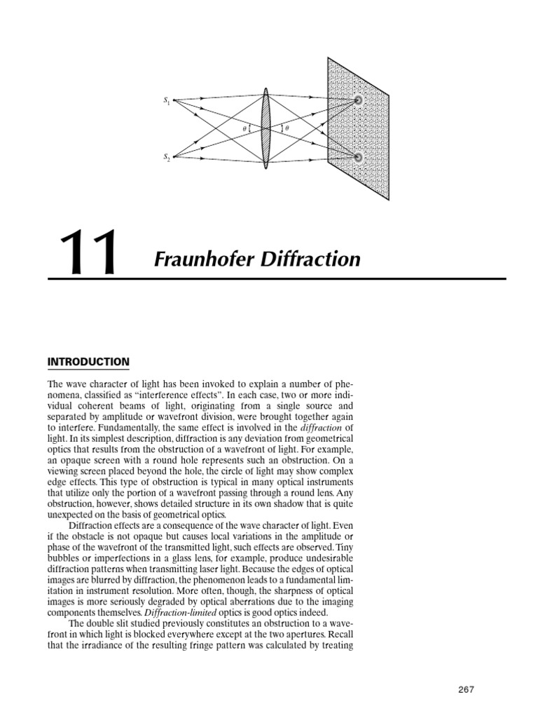 Introduction To Optics PEDROTTI - Fraunhofer Diffaction | PDF | Diffraction | Optics