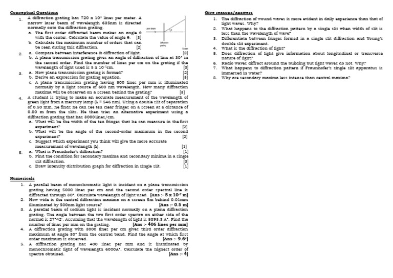 Diffraction | PDF | Diffraction | Physical Phenomena
