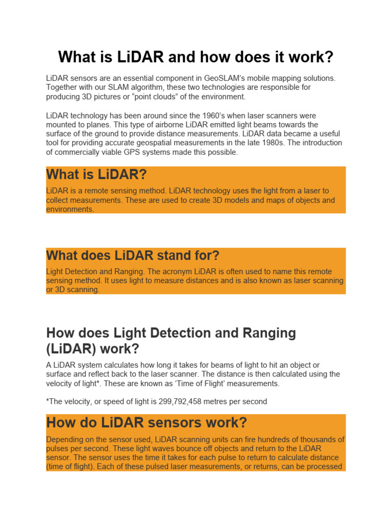 What Is LiDAR and How Does It Work | PDF | Lidar | Surveying