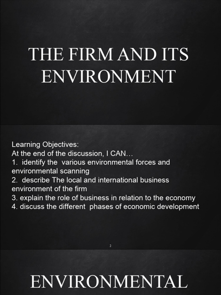 The Firm and Its Environment | PDF | Swot Analysis | Market (Economics)