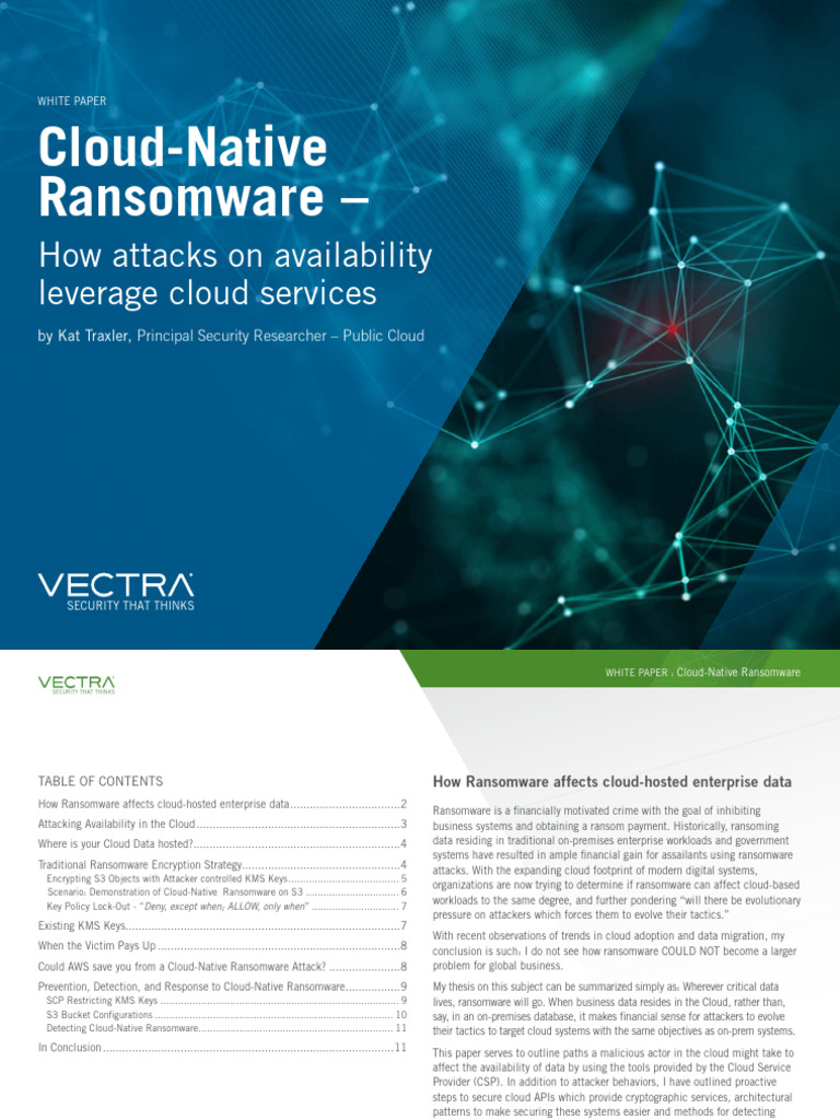 WhitePaper Cloud Native Ransomware | PDF | Ransomware | Key (Cryptography) WhitePaper Cloud Native Ransomware | PDF | Ransomware | Key (Cryptography)