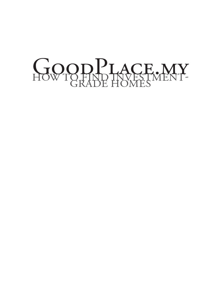 Goodplace Investment Grade | PDF | Investing Goodplace Investment Grade | PDF | Investing