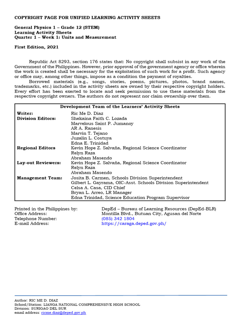 General Physics 1 | PDF | Significant Figures | International System Of Units