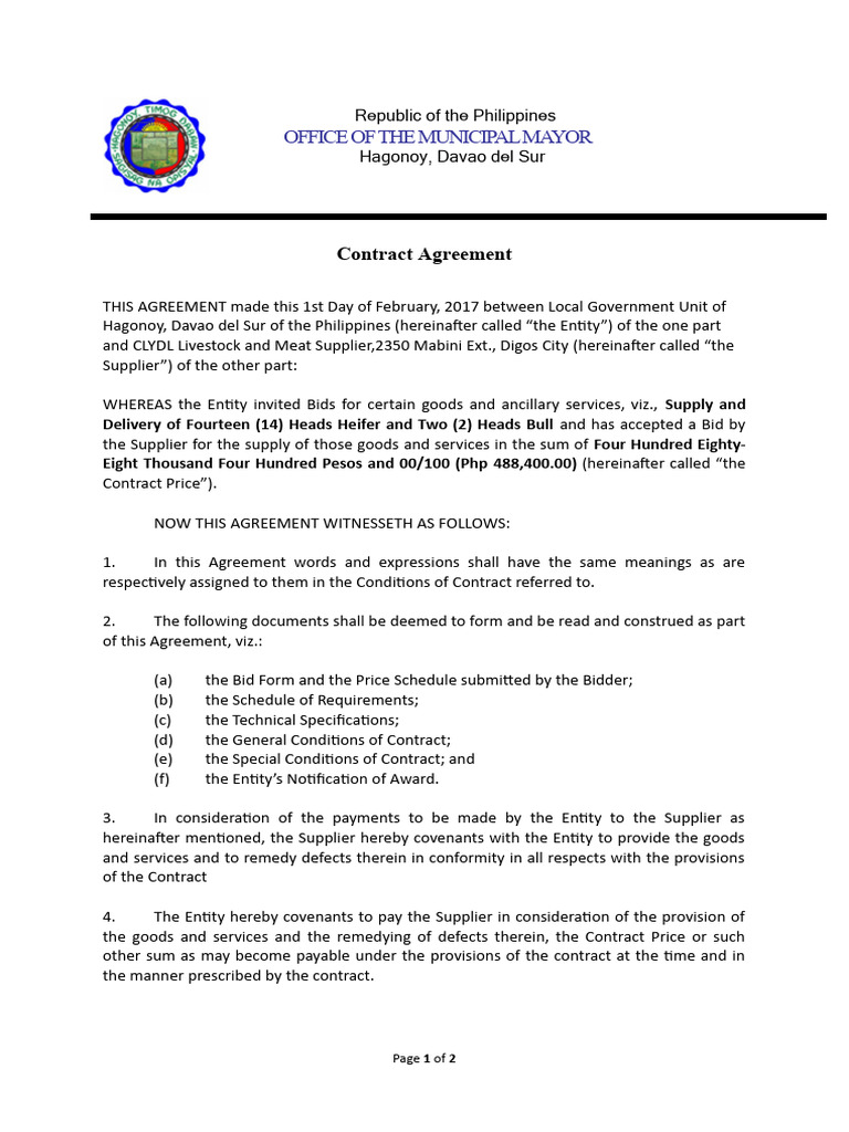 Contract Agreement - Bregente | PDF | Civil Law (Legal System) | Justice