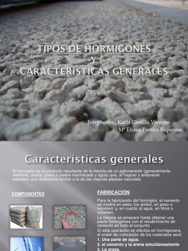 Tipos de Hormigones y Caracteristicas Ge | PDF | Hormigón | Cemento