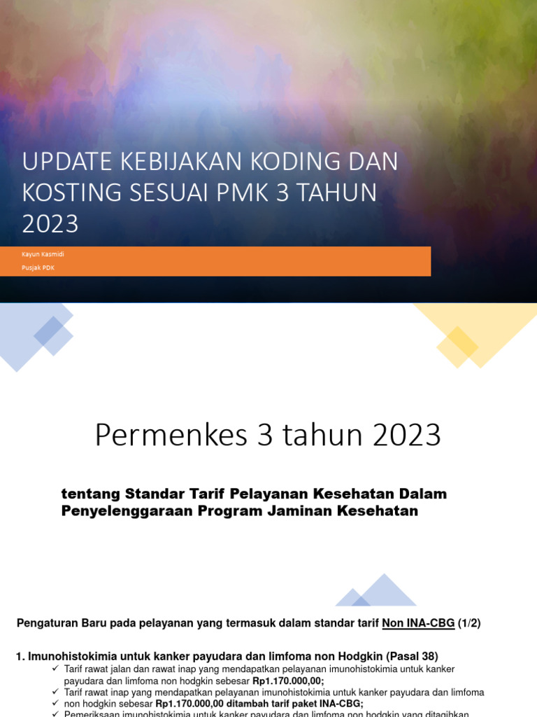2 Update Kebijakan Koding Dan Kosting Sesuai PMK 3 | PDF