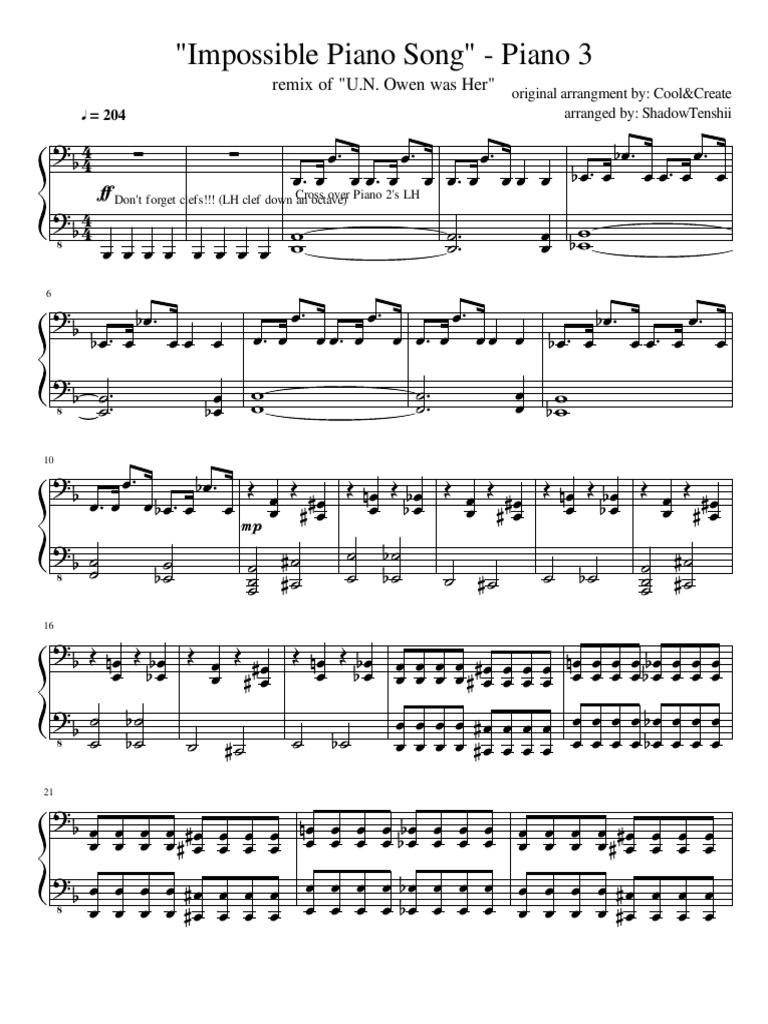Impossible Piano Song Piano 3 Pdf
