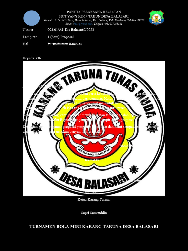 Proposal Krt. Desa Balasari | PDF