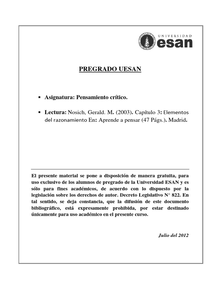 Nosich, G. (2003) - Capítulo III - Elementos Del Razonamiento. en ...
