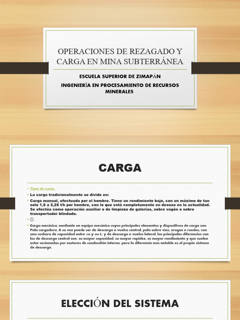 Operaciones de Rezagado en Minas Subterráneas | PDF | Camión | Minería
