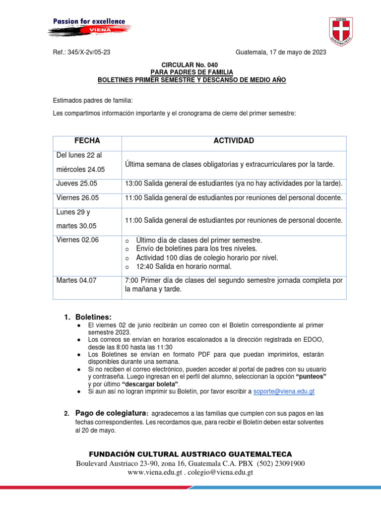 2023 Fin Primer Semestre-Y-Boletines CVG 1705 | PDF | Moda | Softlines (venta minorista)