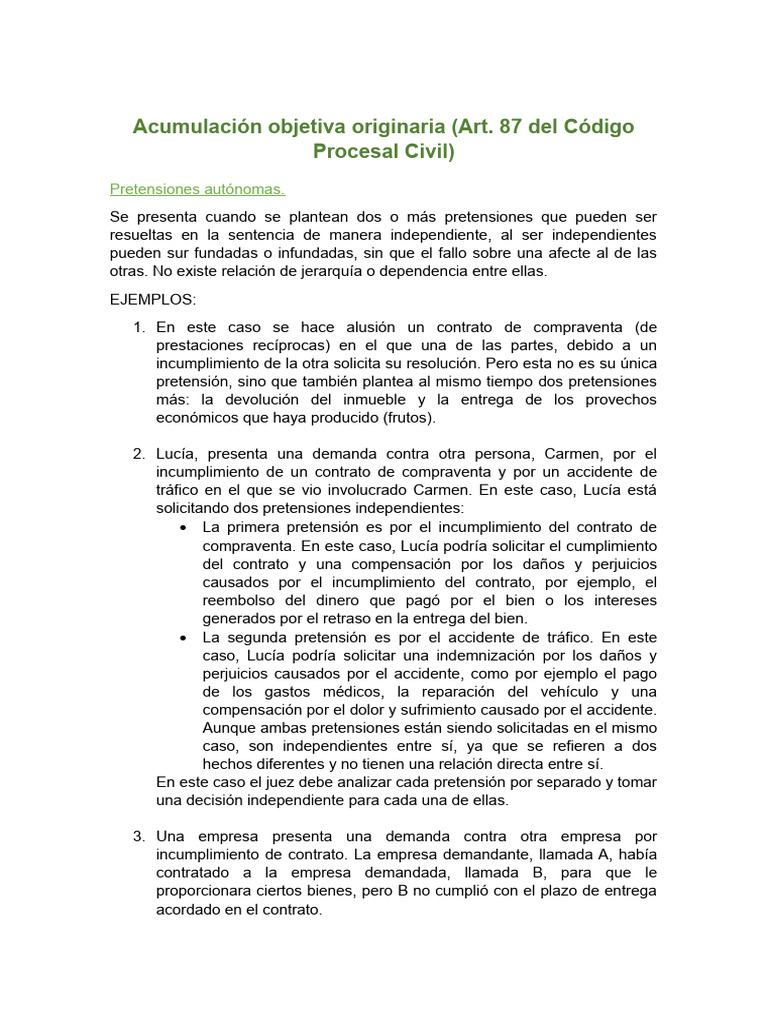 Pretensiones Autónomas | PDF | Daños y perjuicios