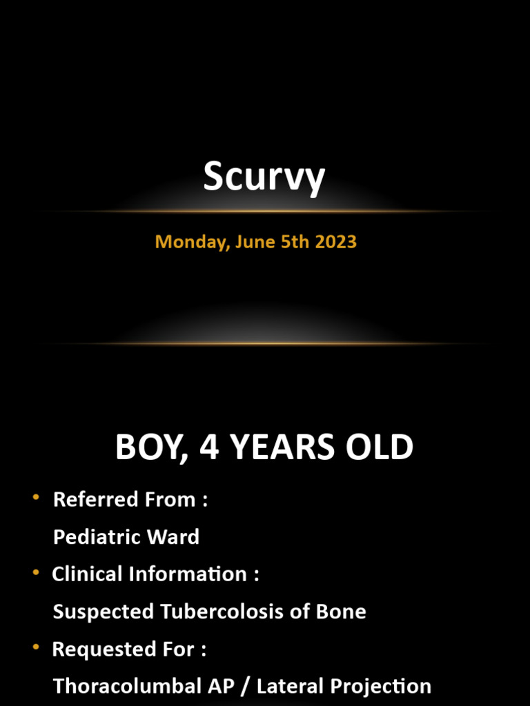 Pediatric Scurvy Case Study Analysis | PDF | Medical Specialties | Clinical Medicine