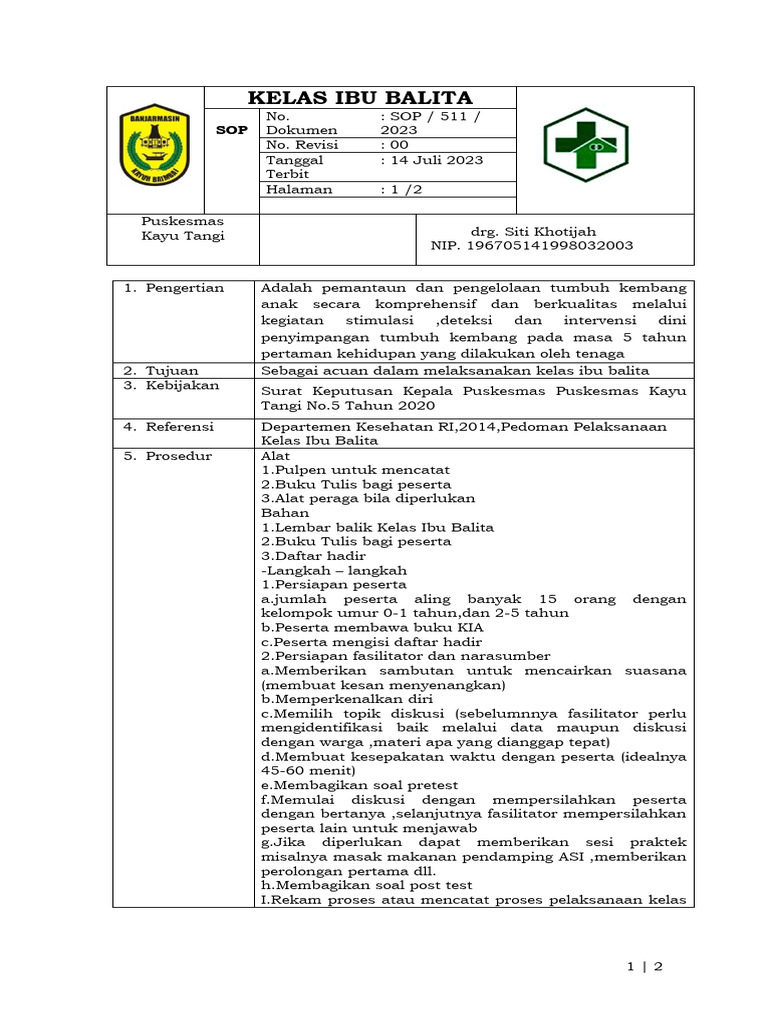 Kelas Ibu Balita | PDF