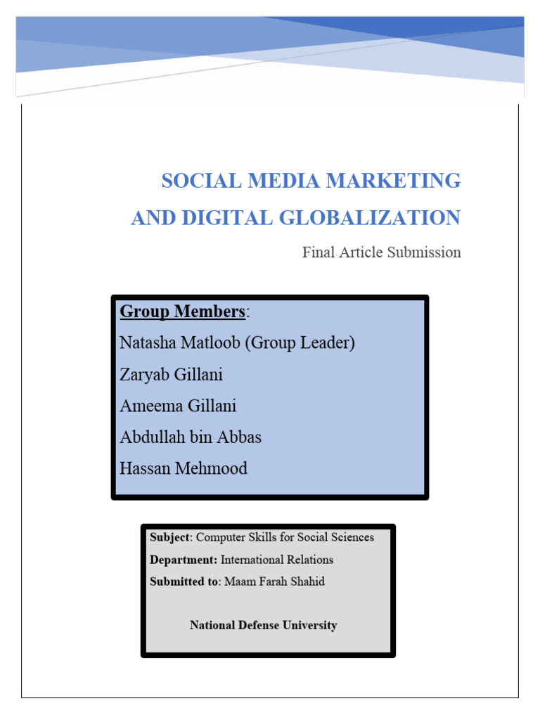 Digital Globalization and Social Media Marketing | PDF | Social Media | Popular Culture & Media ...