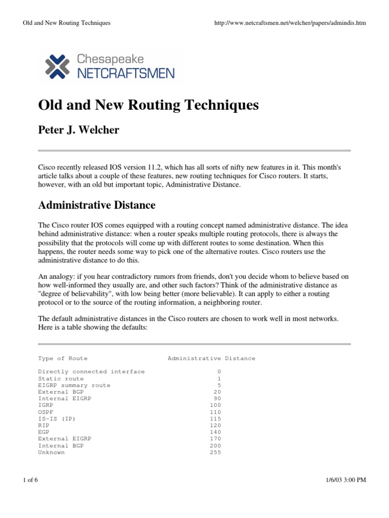 Routing Technics | PDF | Router (Computing) | Routing