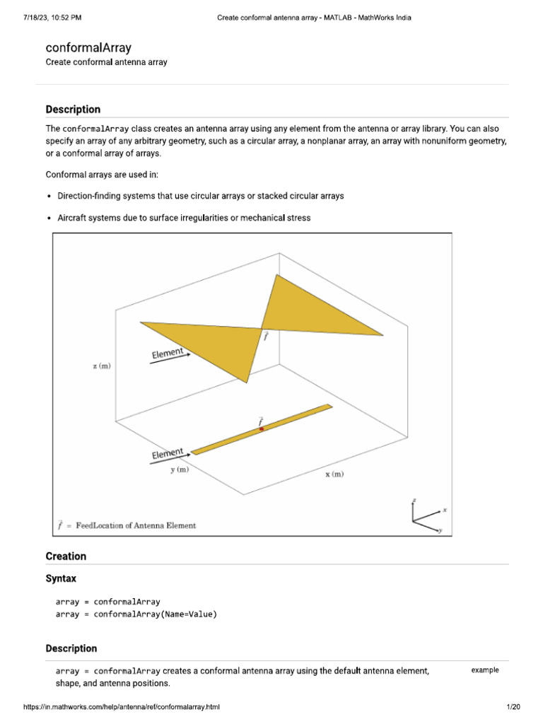 Design of Conformal Array Antenna Using MATLAB | PDF
