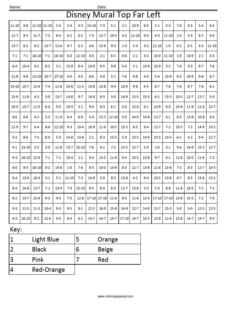 17 Disney Character Subtraction Mural | PDF