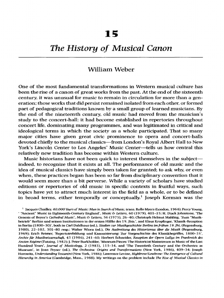 Evolution of Musical Canon History | PDF