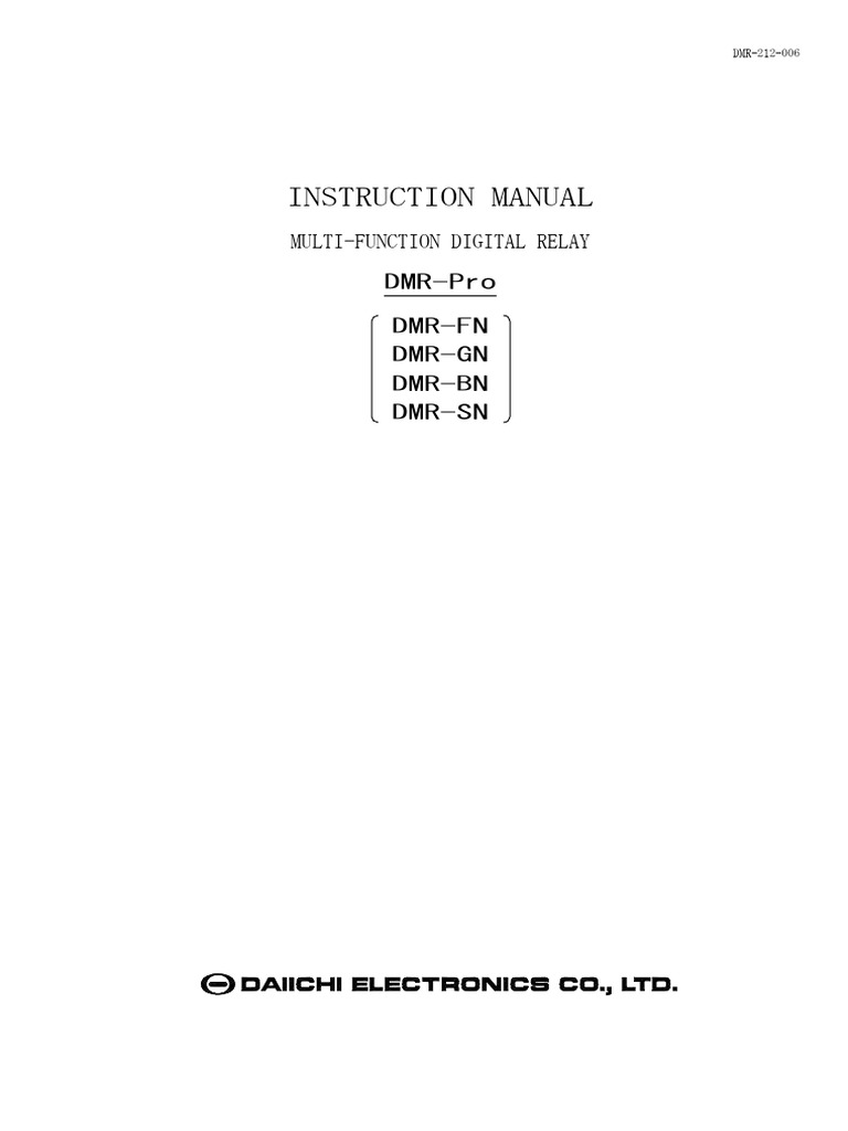 4) Instruction Manual For Multi-Function Digital Relay | PDF | Power ...